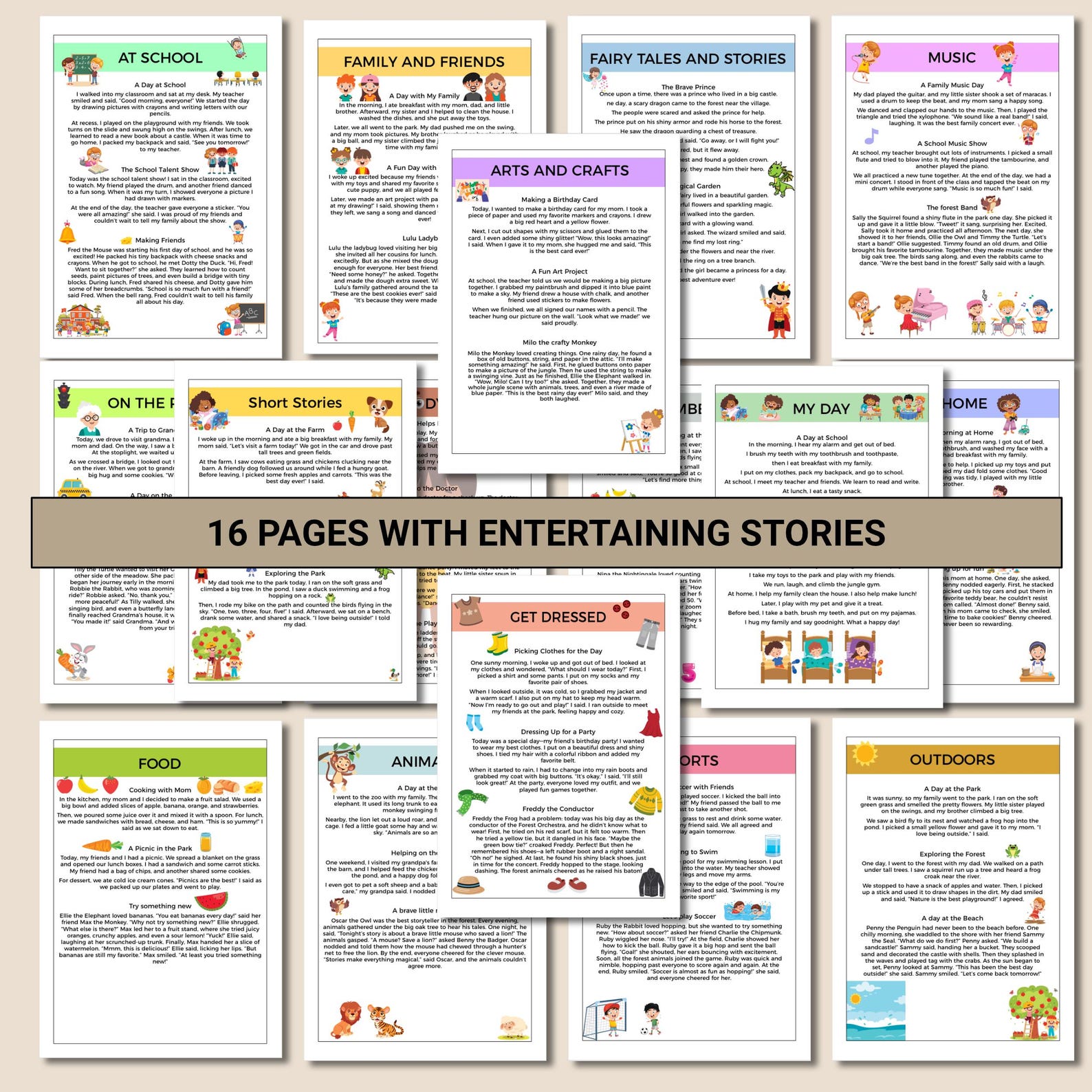 Printable Stories for Preschoolers I Fun Stories With Common Words I ...