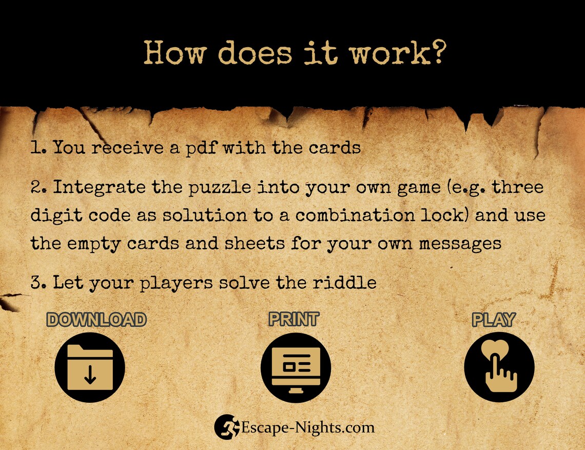 Escape Game Single Puzzle Secret Code, EGYPT Style, DIY Escape Room ...