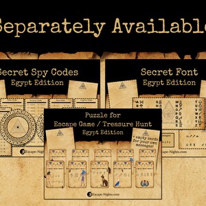 Escape Game Single Puzzle Secret Message, EGYPT Edition, DIY Escape ...