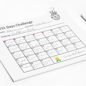 30 / 31 Days Challenge I Monthly Challenge Tracker I New Habit ...