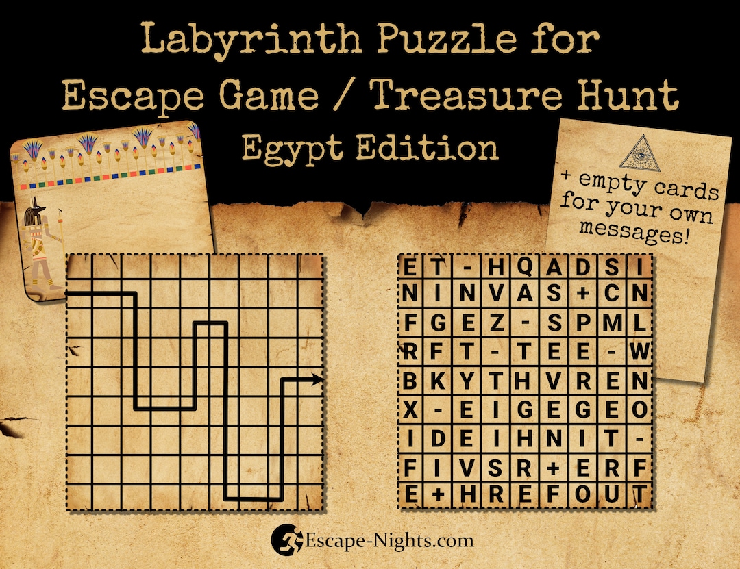 Escape Game Single Puzzle Secret Code, EGYPT Style, DIY Escape Room ...