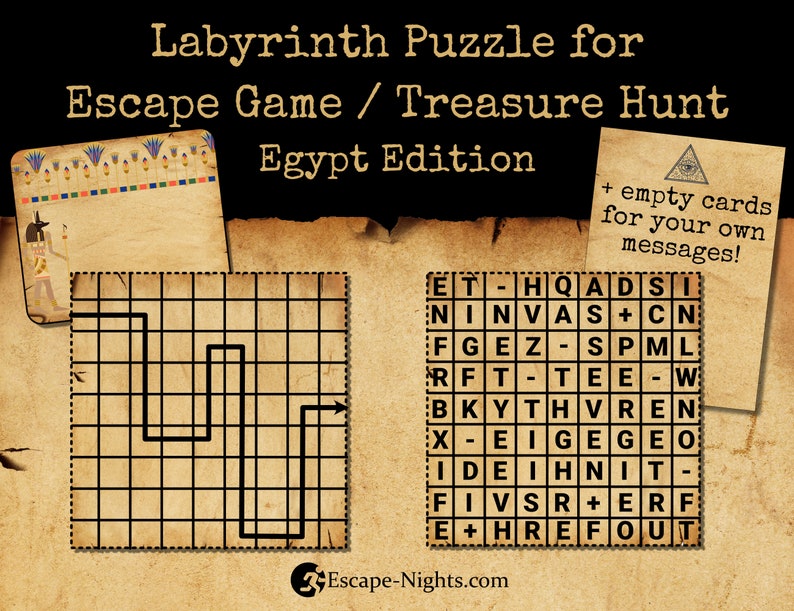 Escape Game Single Puzzle Secret Code, EGYPT Style, DIY Escape Room ...