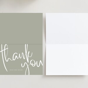 Customizable Script Thank You Card Template: Sage Green (PDF) - Etsy