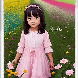 SPRING BLOSSOMS Portraits - Little Girls Watercolor Art Prints ...