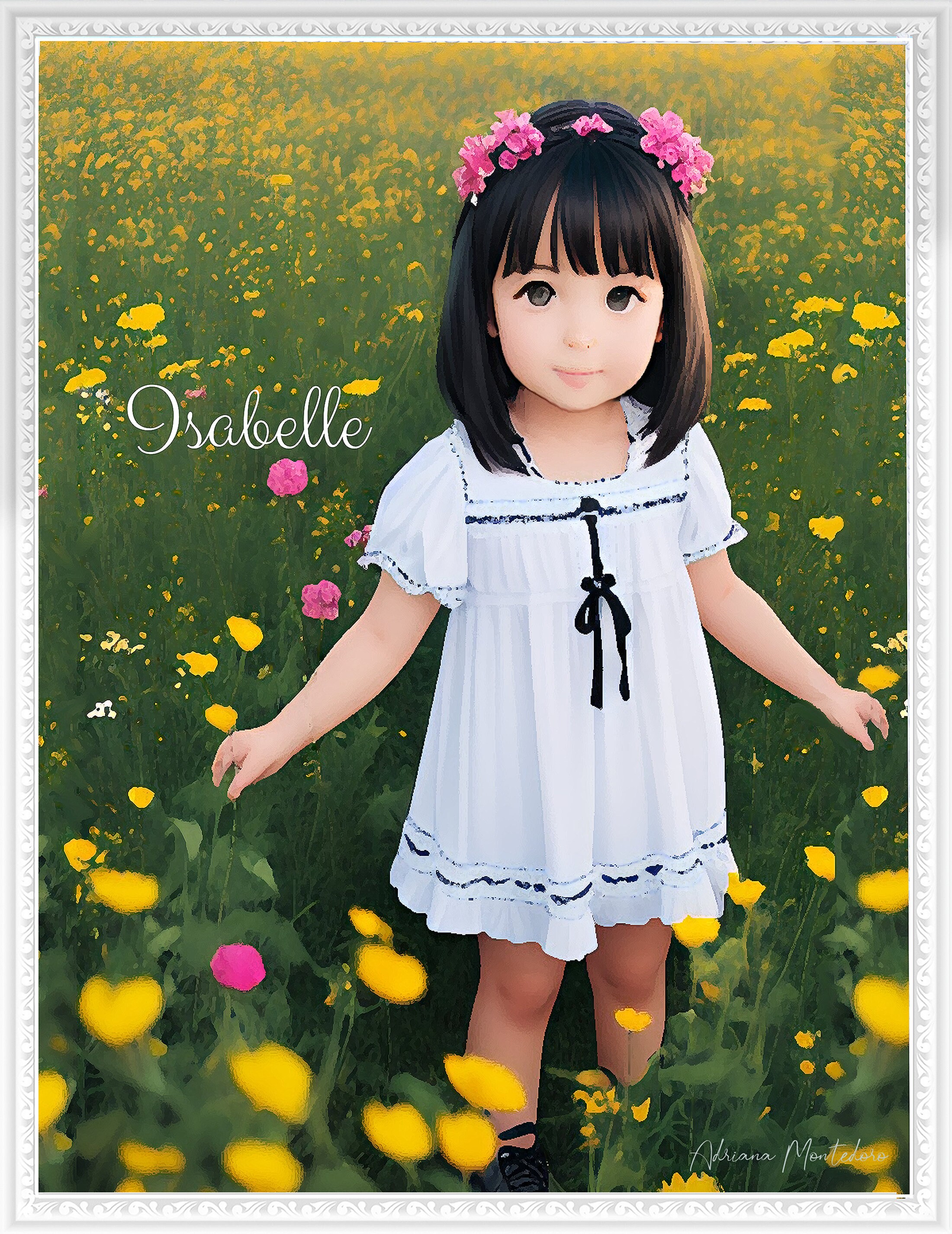 SPRING BLOSSOMS Portraits - Little Girls Watercolor Art Prints ...