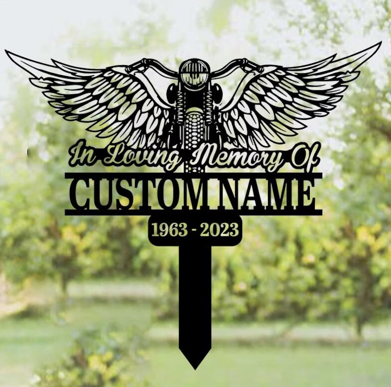 Custom Motorcycle Memorial Stake Grave Markers Metal - Etsy