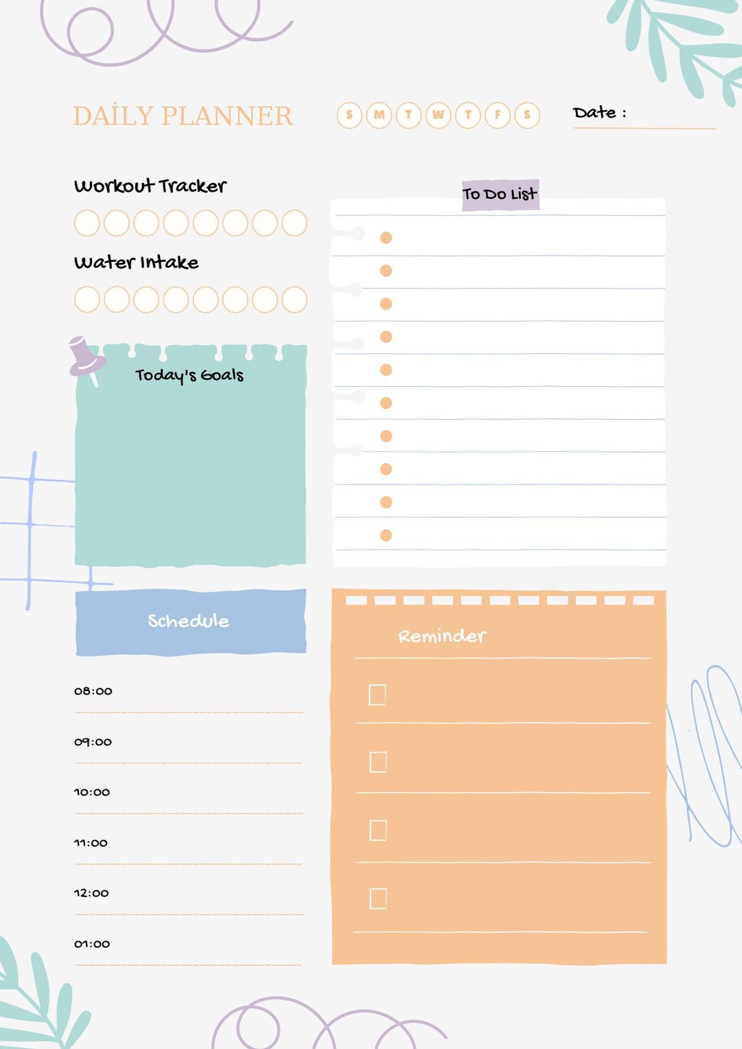 2025 Printable Daily Planner PDF - Etsy