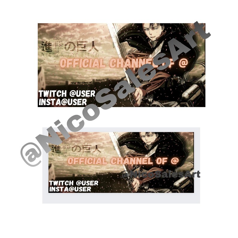 AOT Twitch Banner Levi Banner Youtube - Etsy