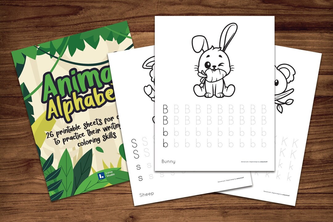 Animal Alphabet Coloring Sheets for Children ages 4 - Etsy Australia