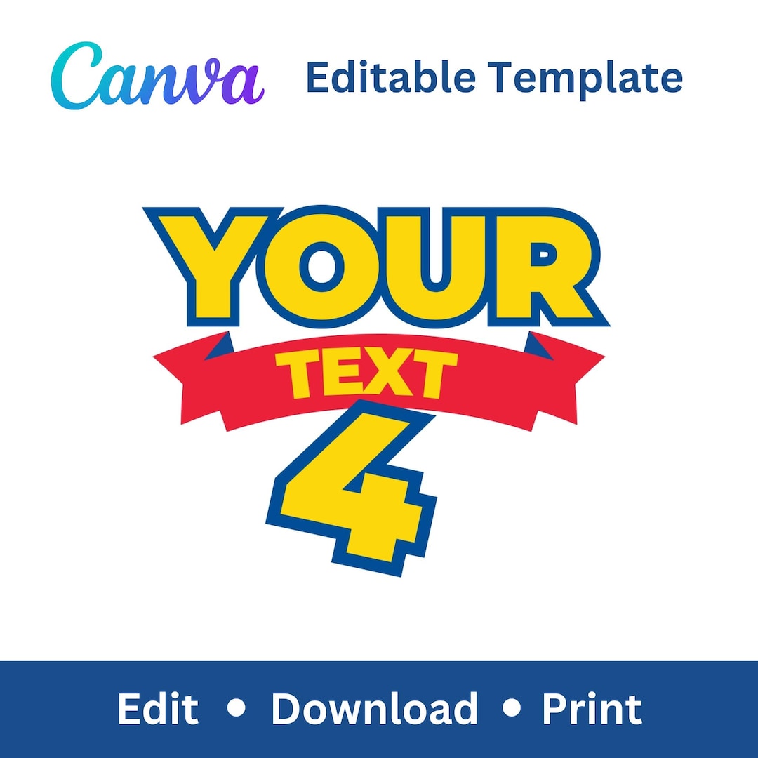Editable Toy Story Logo Canva Template, Custom Logo Design Template Toy ...
