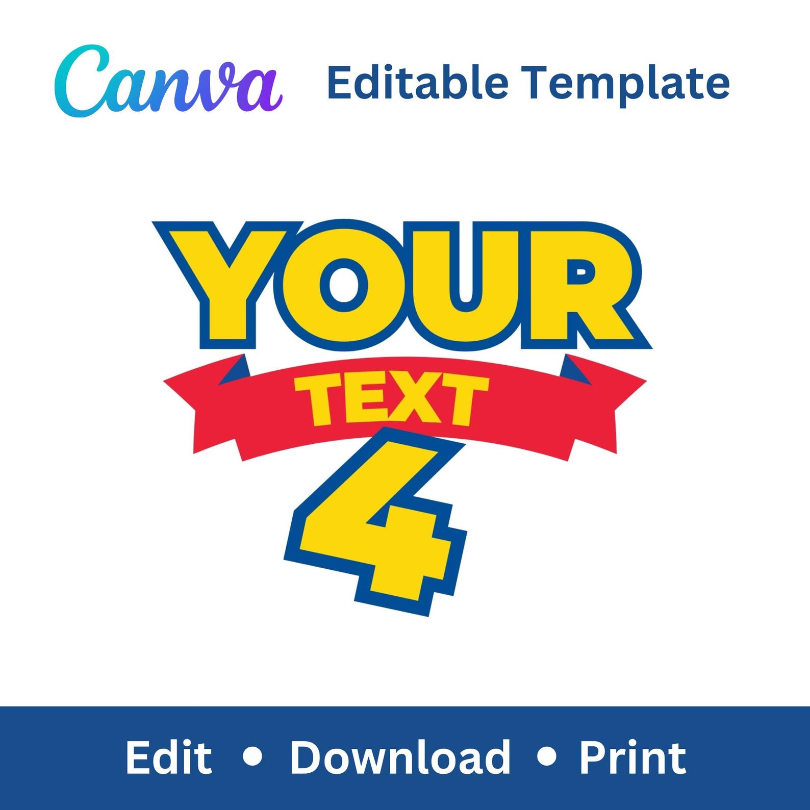 Editable Toy Story Logo Canva Template, Custom Logo Design Template Toy ...