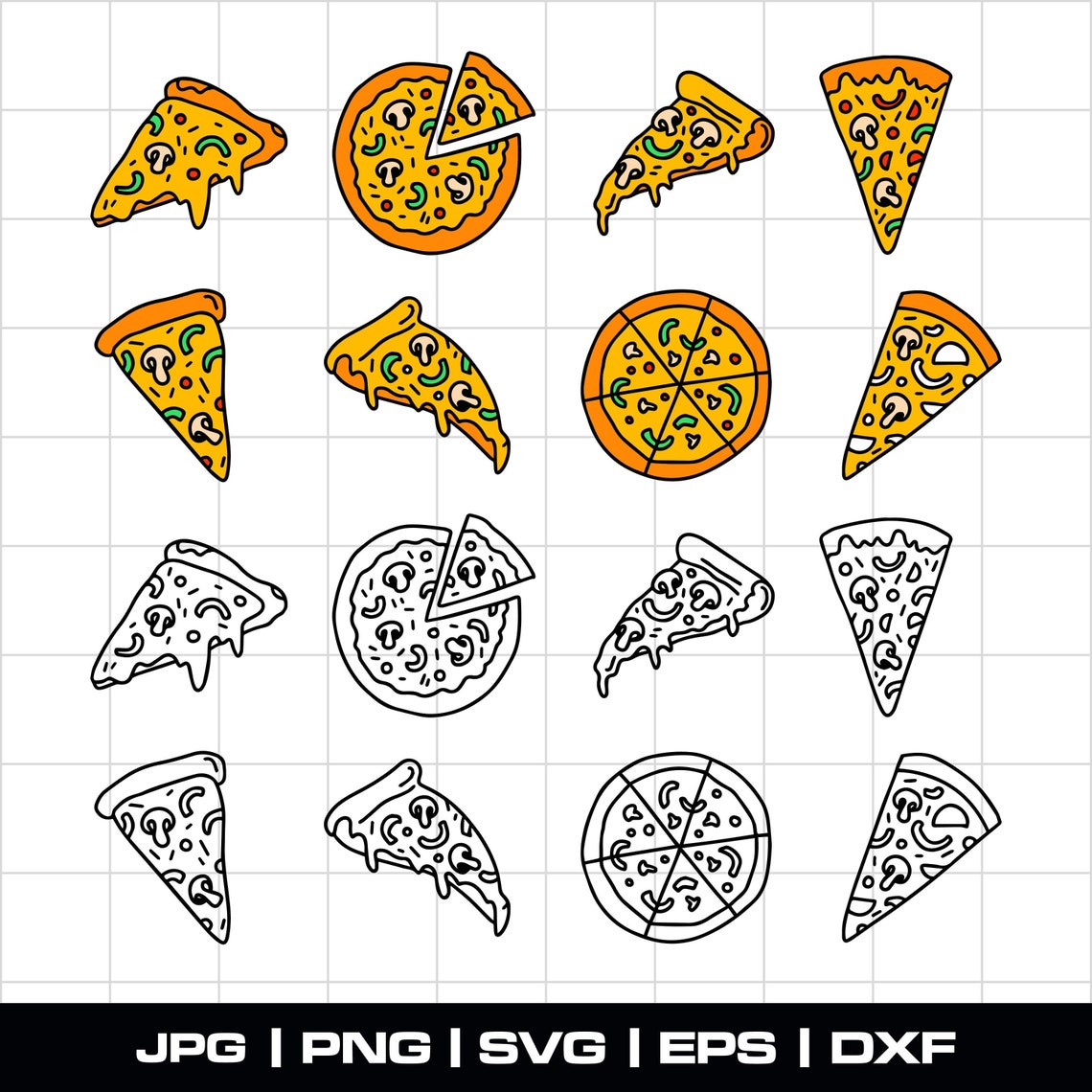 Pizza Bundle Svg, Pizza Bundle Png, , Pizza Svg, Pizza Slice, Pizza ...