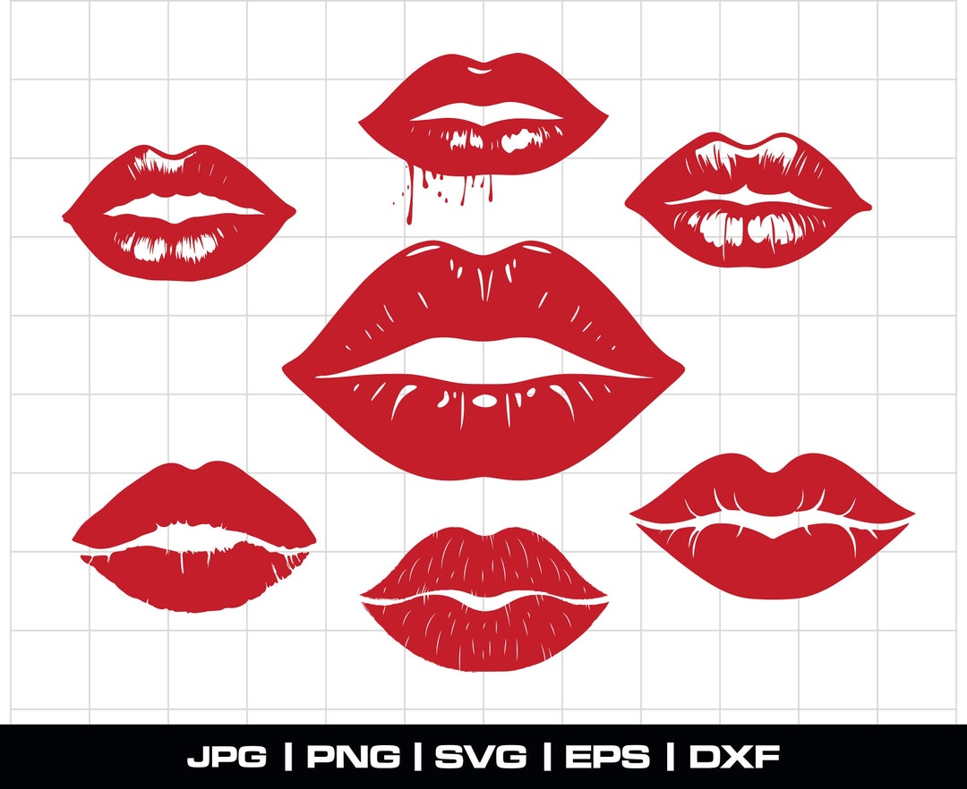 Lips Svg, Red Lips Svg, Kiss Svg, American Lips Svg, Kiss Design, Lips ...