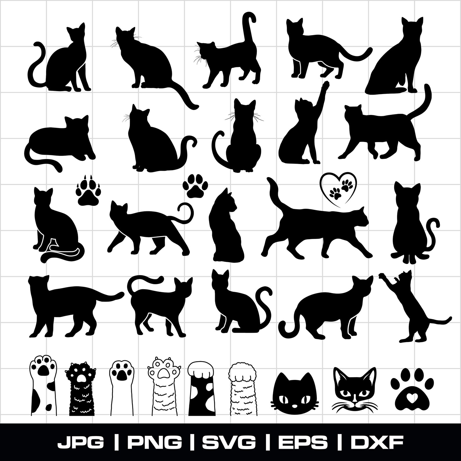 Cat SVG Bundle, Cat Clipart, Kitten Svg, Cat SVG, Cut Files for Cricut ...