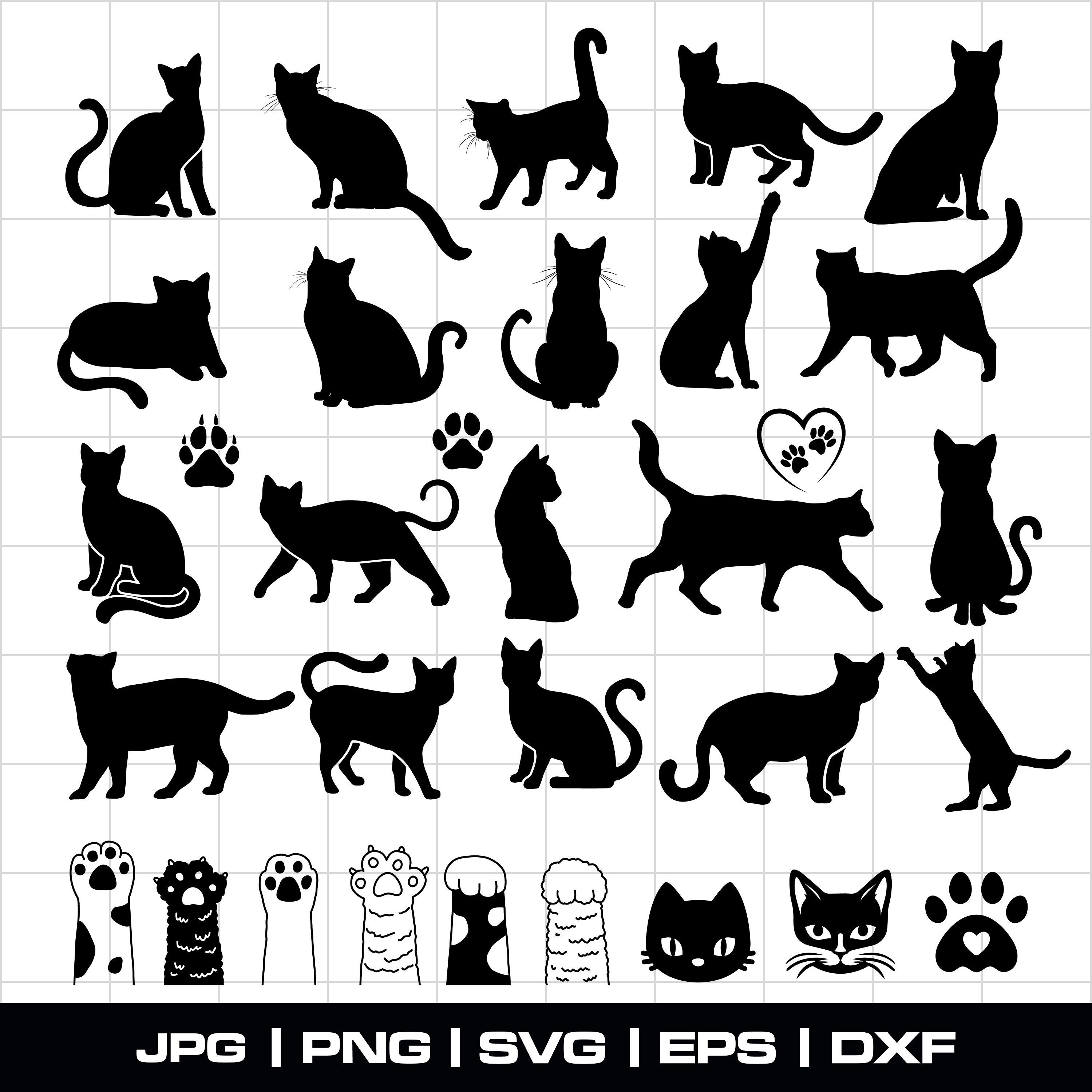 Cat SVG Bundle, Cat Clipart, Kitten Svg, Cat SVG, Cut Files for Cricut ...