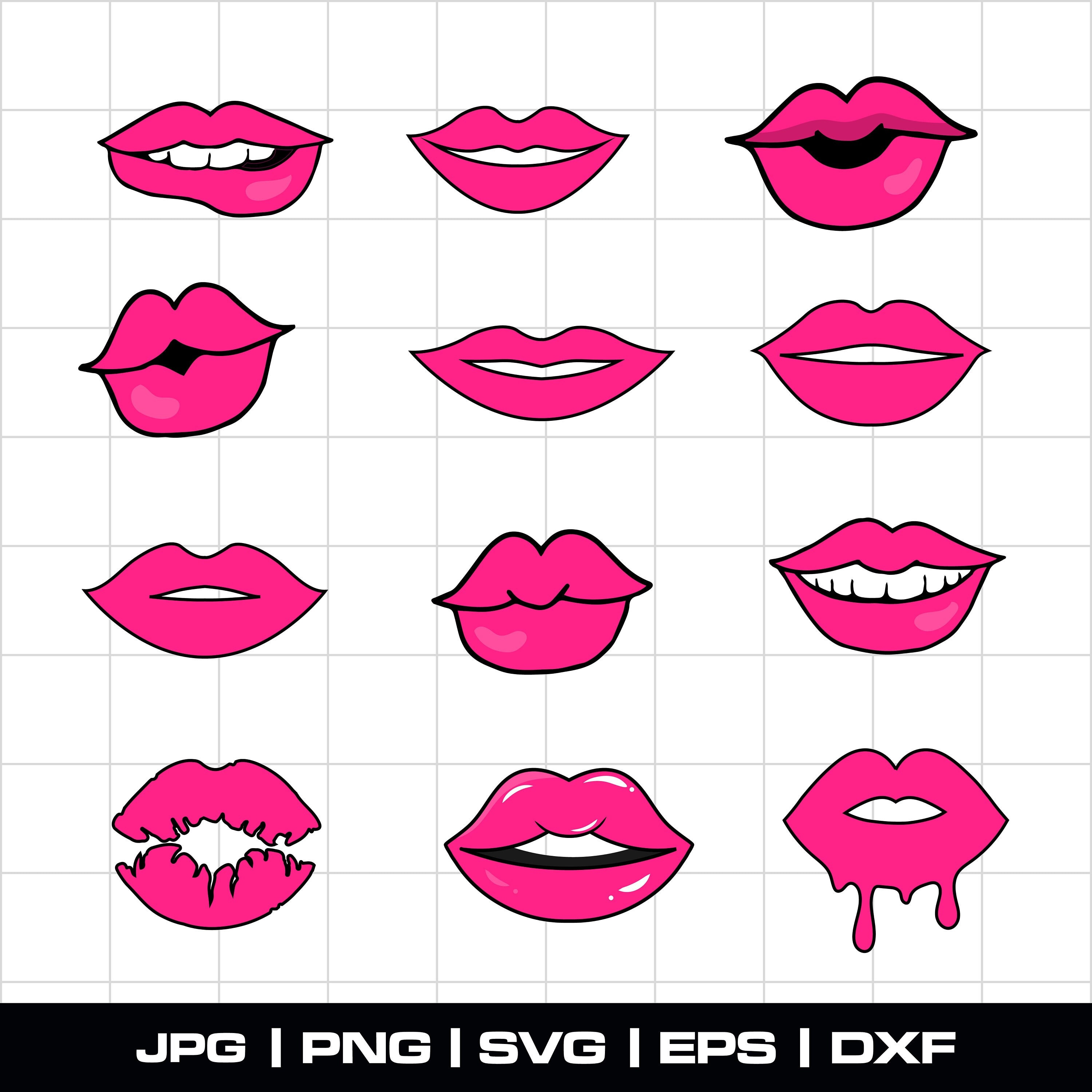 Lips SVG pink Lips Svg Red Lips PNG Kiss SVG valentine Svg Digital ...