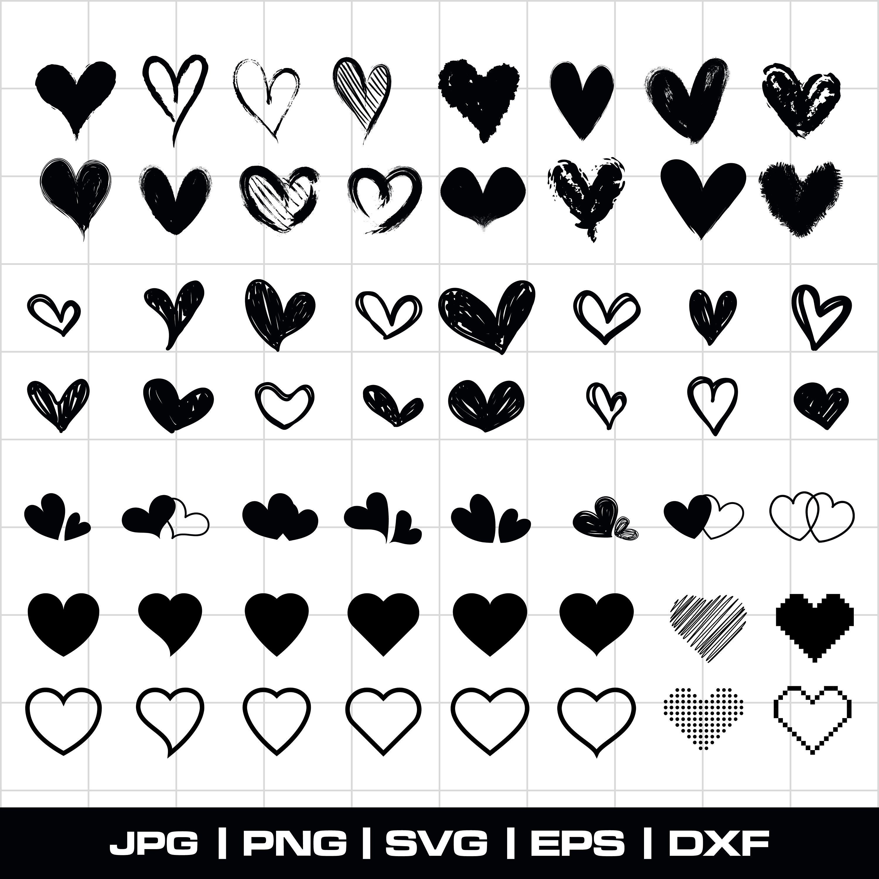 Heart Svg Bundle, Heart Svg, Hand Drawn Heart Svg, Open Heart Svg ...