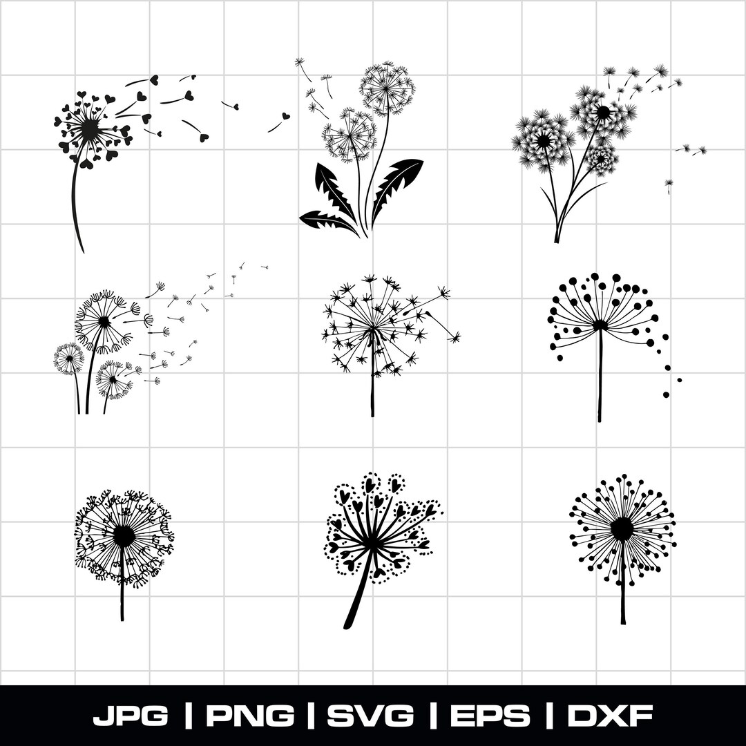 Dandelion Svg Bundle, Blow Me Svg, Just Breathe Svg, Dandelion Blowing ...