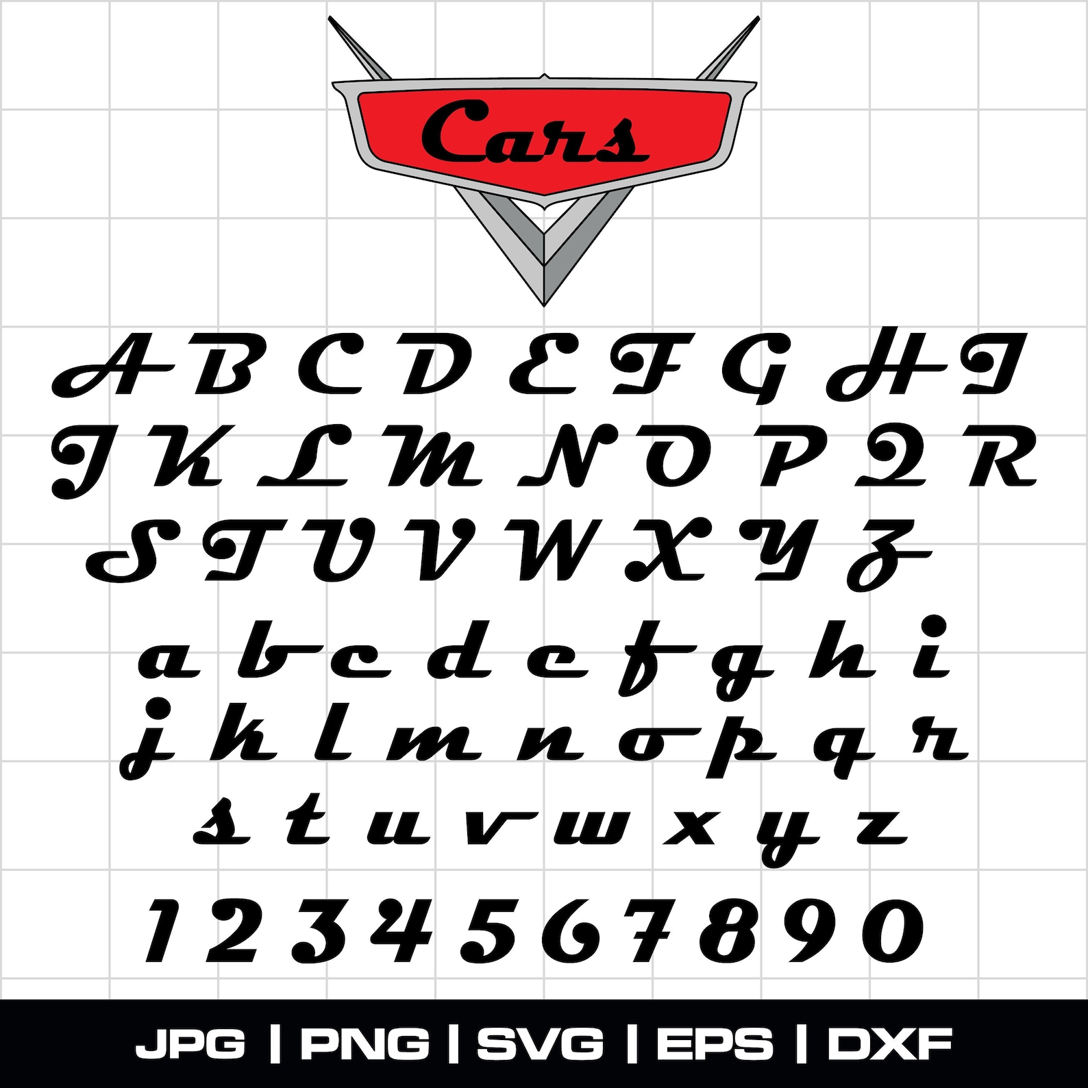 Cars Font SVG: Emblem Logo, Birthday Baby Letters (digital Files) - Etsy