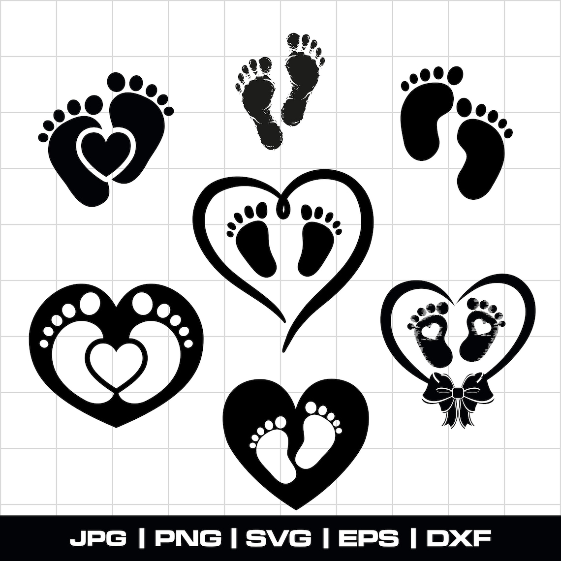 Baby Footprint SVG, Baby Feet SVG, Baby Svg, Baby Footprints Clipart ...