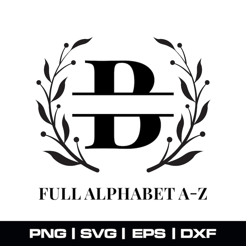 Font Monogram Svg Bundle, Split Monogram Letters Svg, Monogram Svg ...