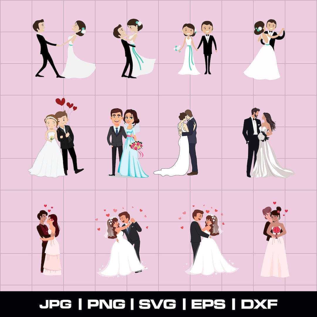Wedding SVG, Married Couple Svg, Bride and Groom SVG, Mr and Mrs Svg ...