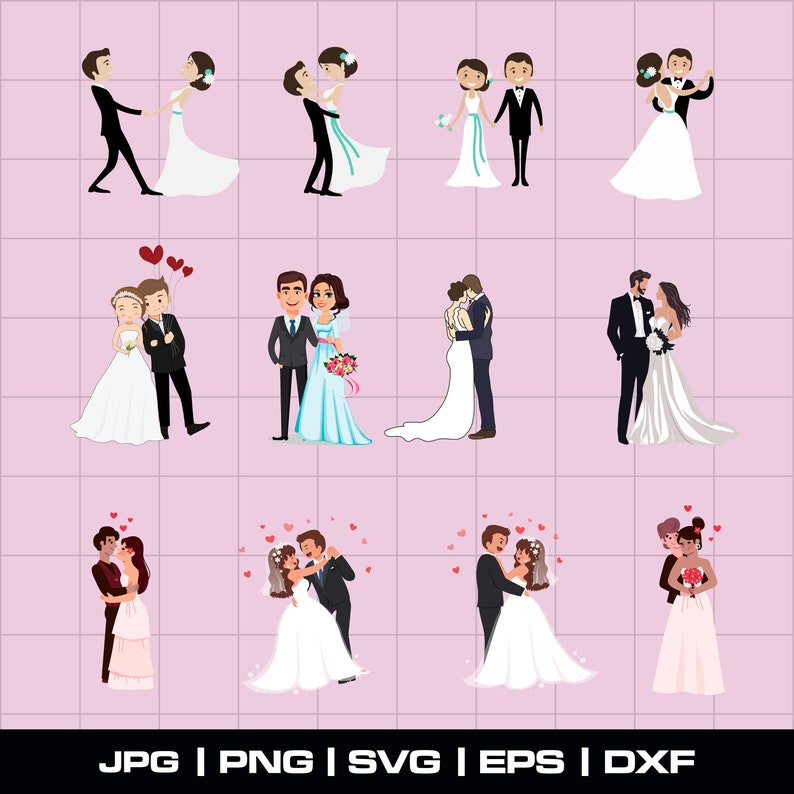 Wedding SVG, Married Couple Svg, Bride and Groom SVG, Mr and Mrs Svg ...