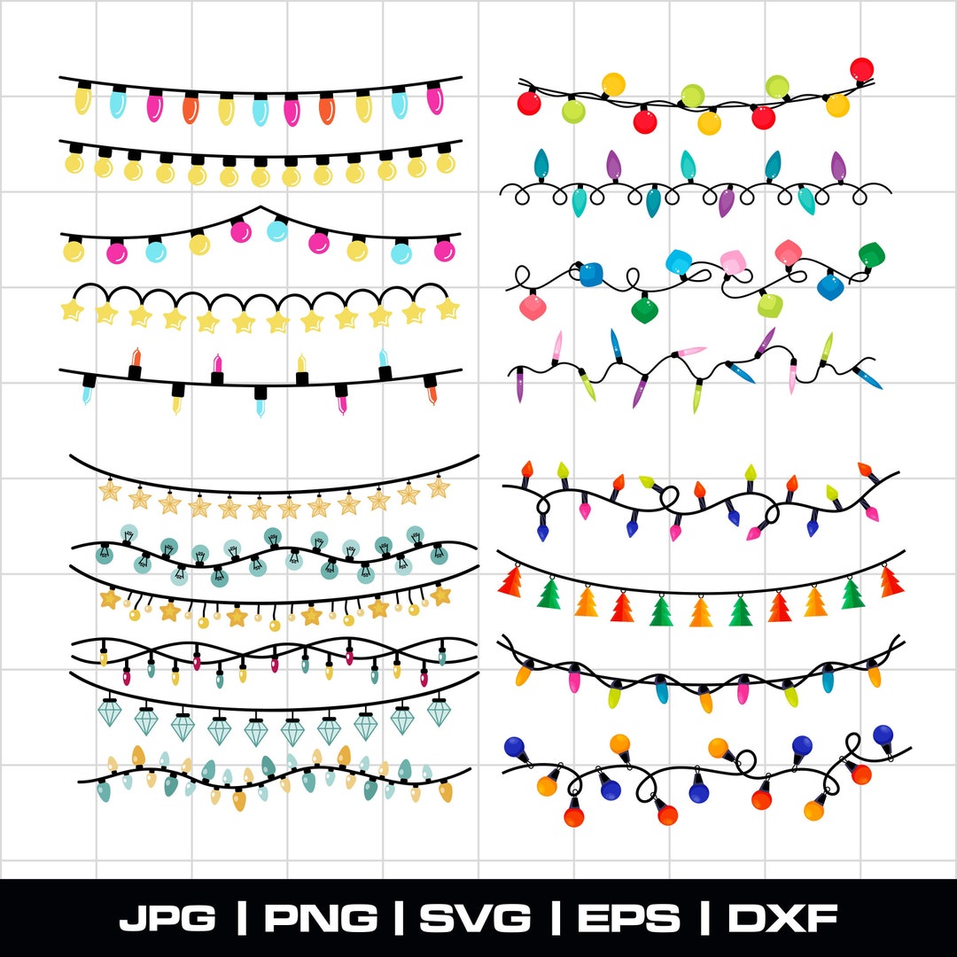 String Lights Clipart, Fairy Lights Clip Art, Party Lights Clipart ...