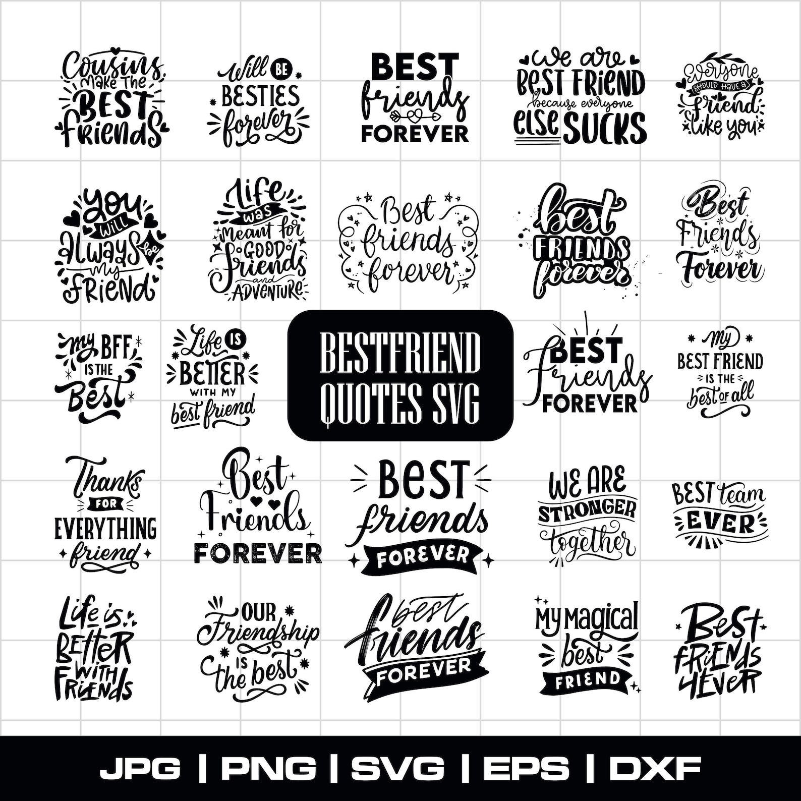 Friendship Svg Bundle, Friends Svg, Best Friends Svg, Friendship Svg ...