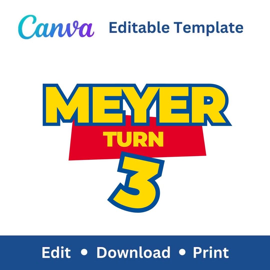 Editable Toy Story Logo Canva Template: Custom Birthday Design (digital ...