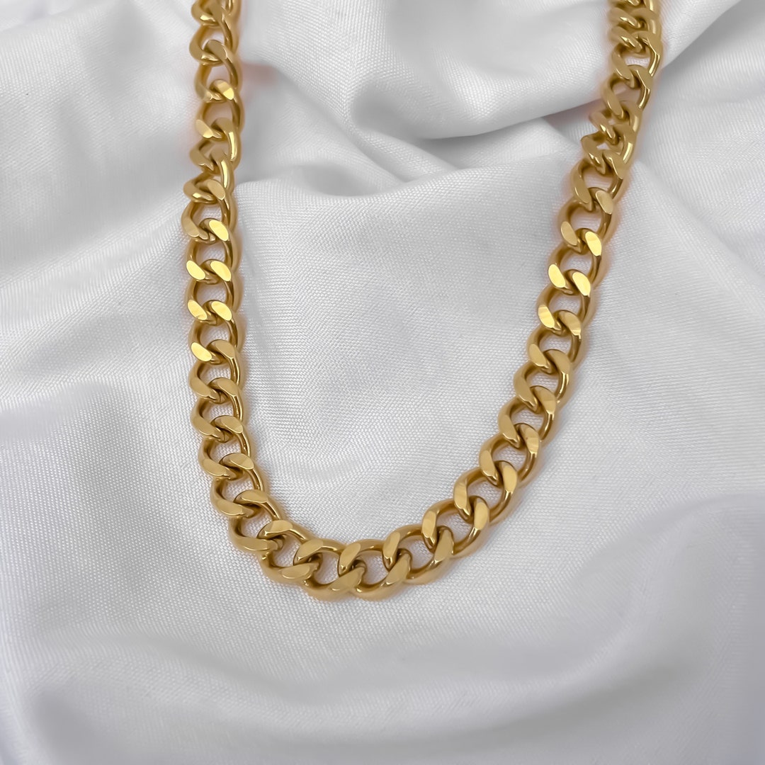 Chunky Gold Necklace • Waterproof Chain • Gold Waterproof Necklace ...