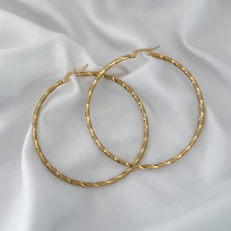 Large Gold Hoop Earrings - Etsy
