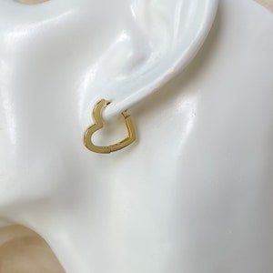 Gold Heart Hoops Gold Filled Hoops Everyday Hoop Earrings ...