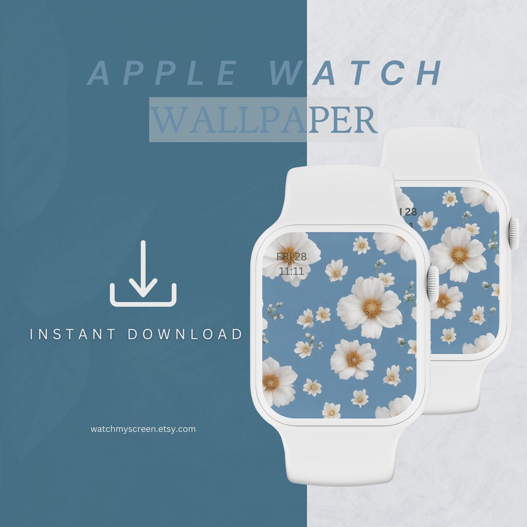 Buy White Floral Apple Watch Face: Elegant Ios Smart Iwatch Wallpaper ...