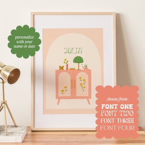 Personalized Cozy Retro Welcome Illustration Digital Download ...
