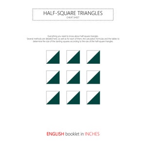 Half-square Triangles Cheat Sheet - Booklet in English - Etsy