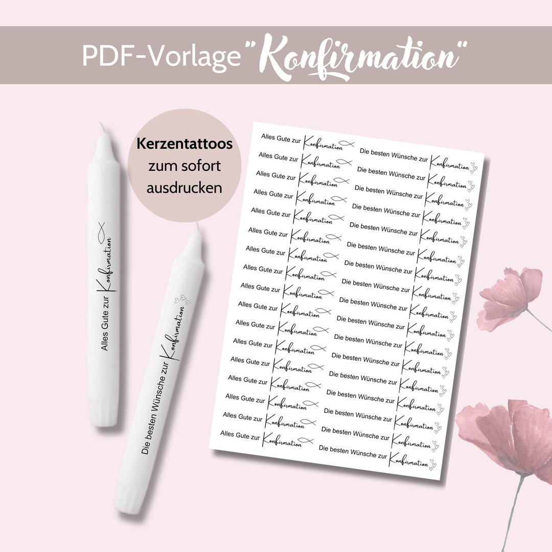 PDF Template confirmation A4 I Candle Tattoo Stick Candles I PDF ...