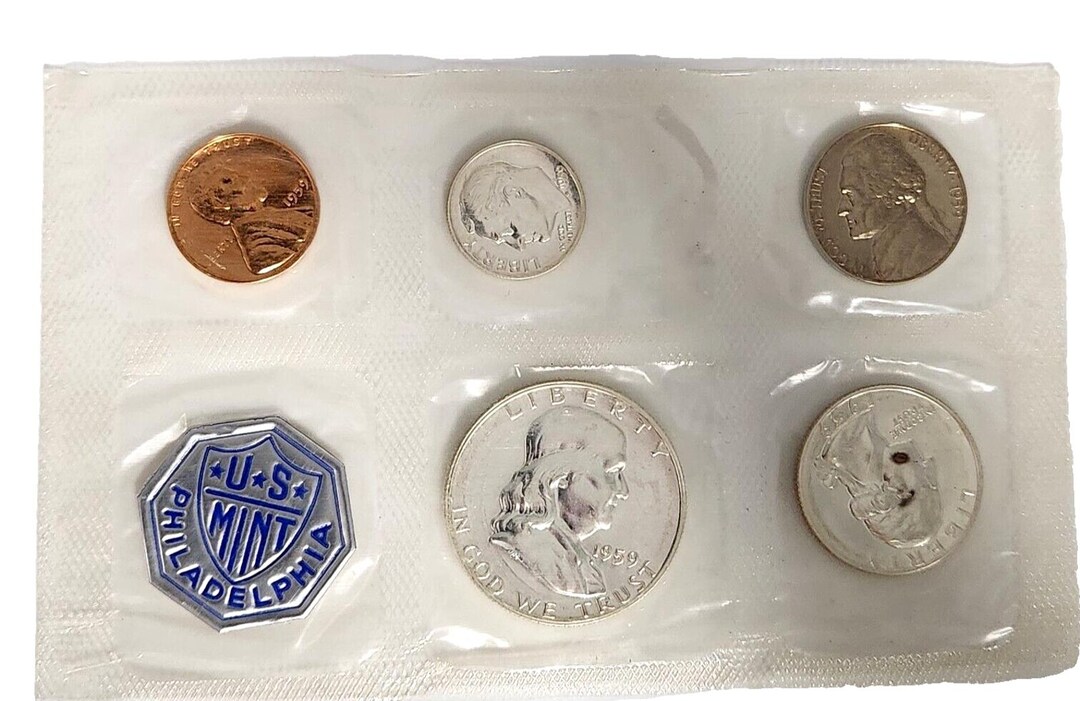 1959 US Mint Proof Coin Set 5 Coins Gem Proof Set Uncirculated Mint - Etsy