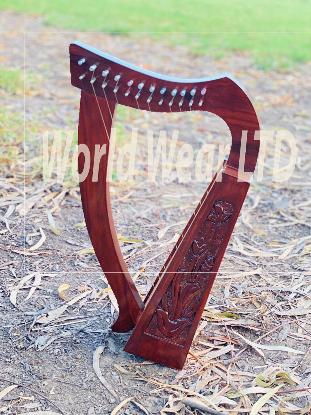 Handmade Irish Harp 12 Strings Sheesham Wood Celtic Lever Harp Folk ...