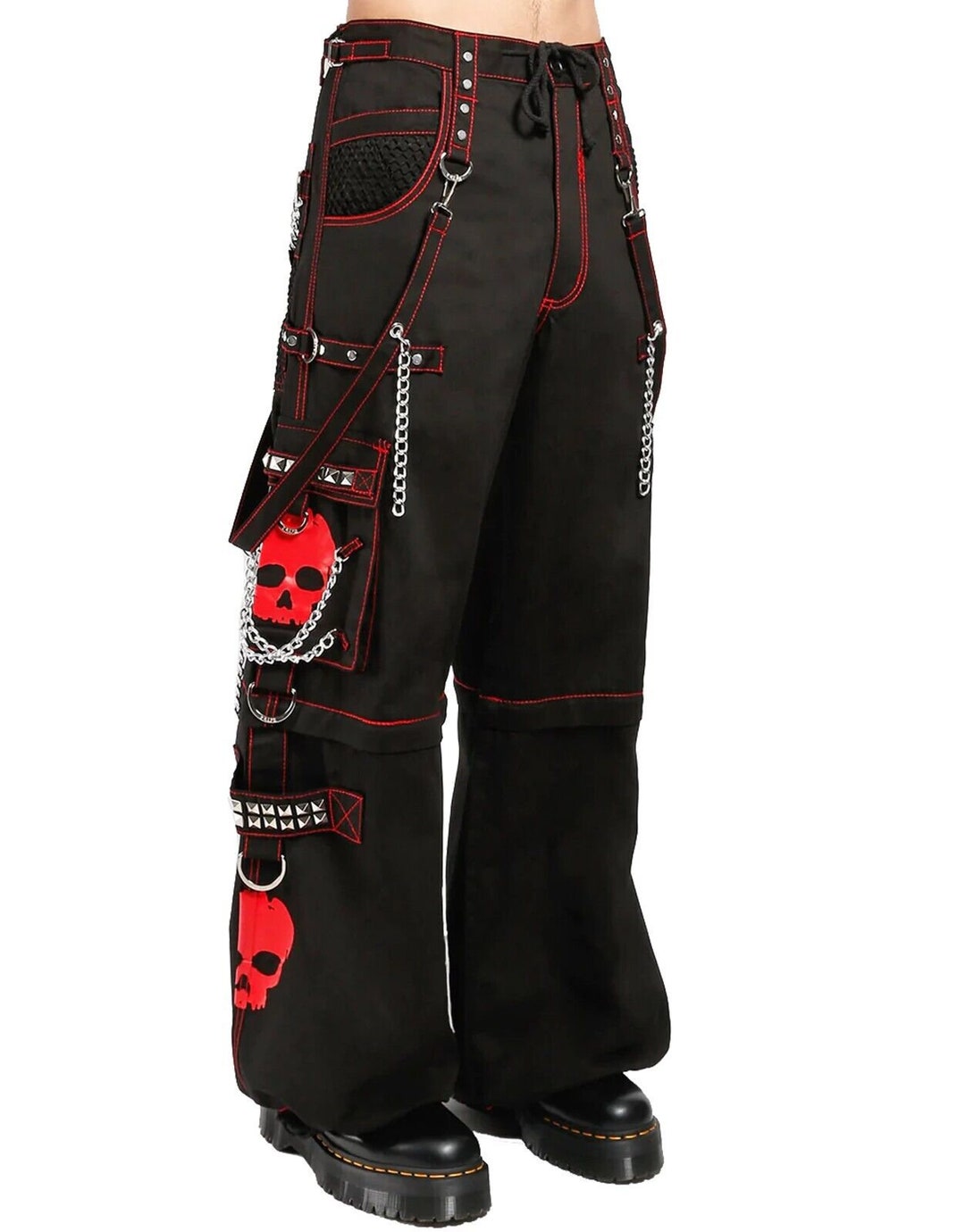 Skull and Bones Black Goth Pant, Post Apocalyptic Pant, Cyberpunk ...