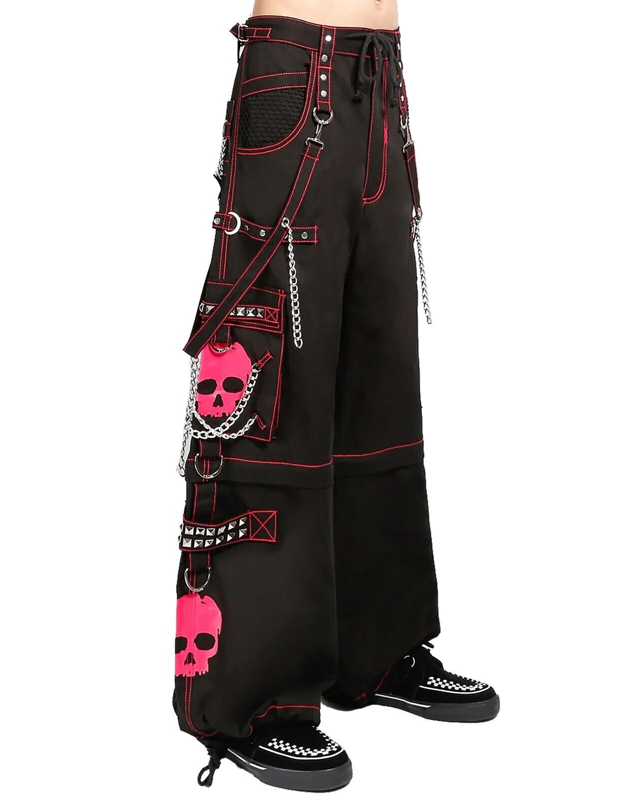 Gothic Pant Pink Super Skull Gothic Cyber Chain Goth Jeans Punk Rock Pants Skull Gothic Pant ...