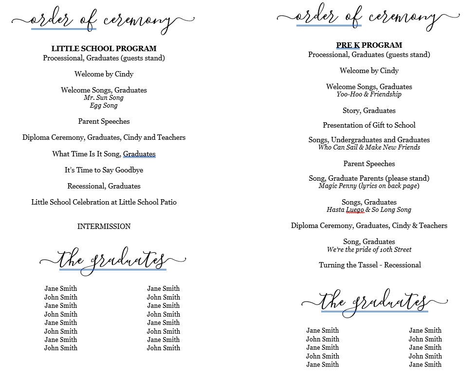 Graduation Program Template - Etsy