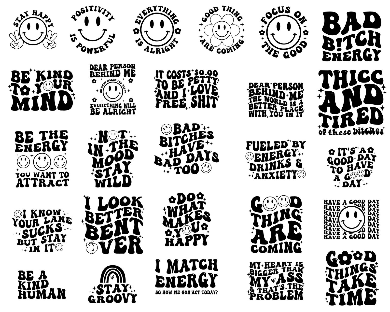 Groovy Svg Bundle Boho Svg Hippie Svg Aesthetic Svg - Etsy