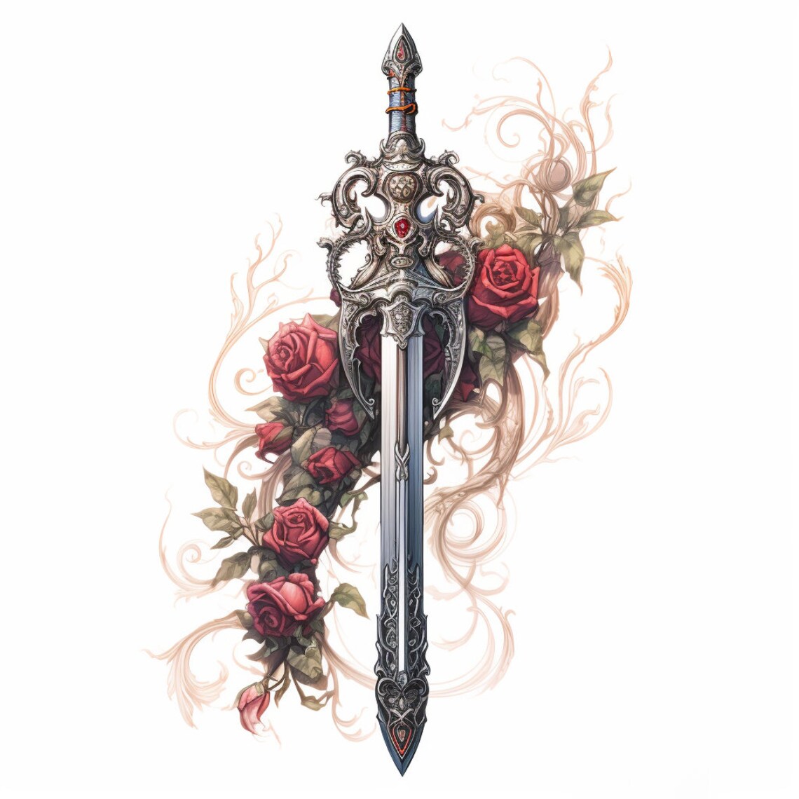 Floral Sword Png, Rose Floral, Floral Sword Png, Rose Flower Svg, Png ...