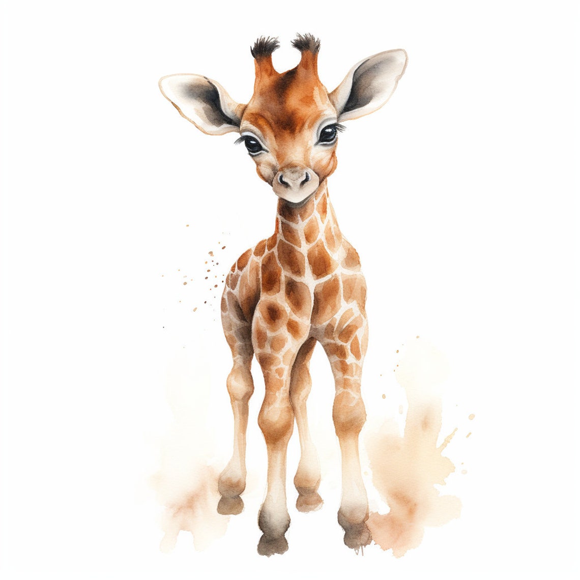 Baby Giraffe Clipart Png, Watercolor Giraffe Clipart Png, Baby Shower ...