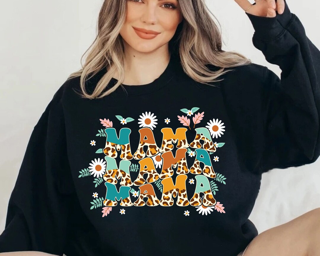 Mama SVG Wave Font Mama Svg Floral Leopard Mama Svg Mama - Etsy