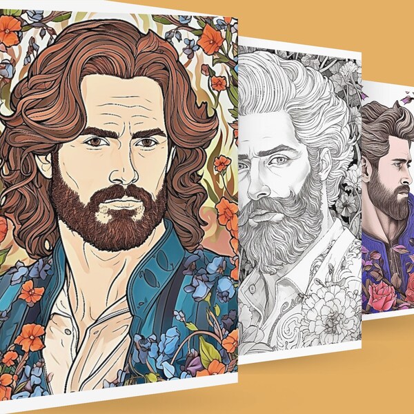 Masculine Coloring Pages - Etsy