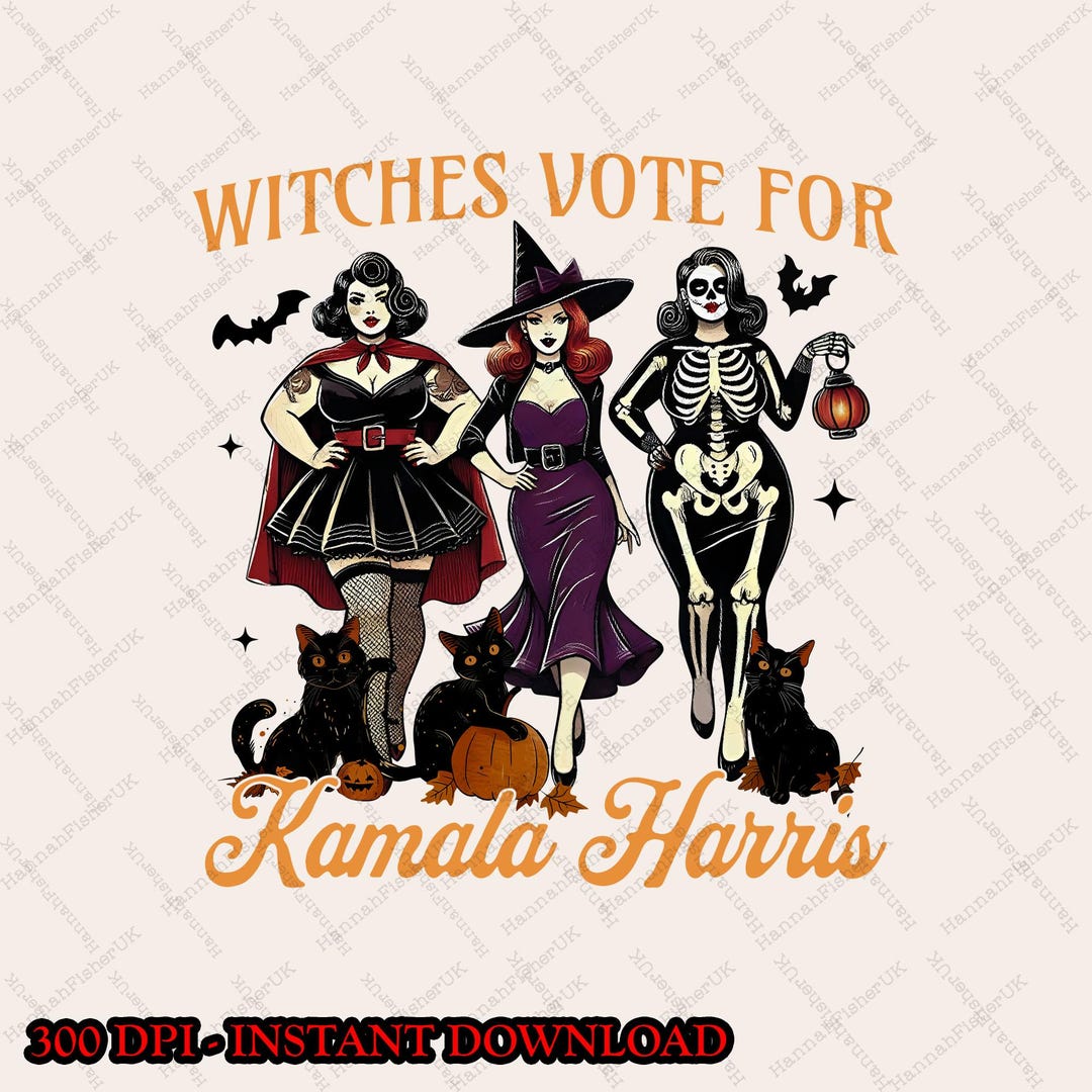 Witches Vote for Kamala Harris Png, Kamala Harris President 2024 PNG T ...