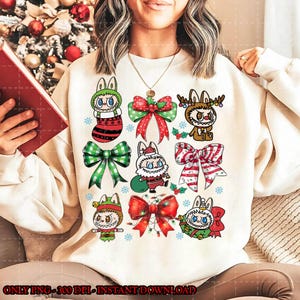 Labubu Christmas Tree Png Bundle, Merry Christmas Png, Labubu Xmas Png ...