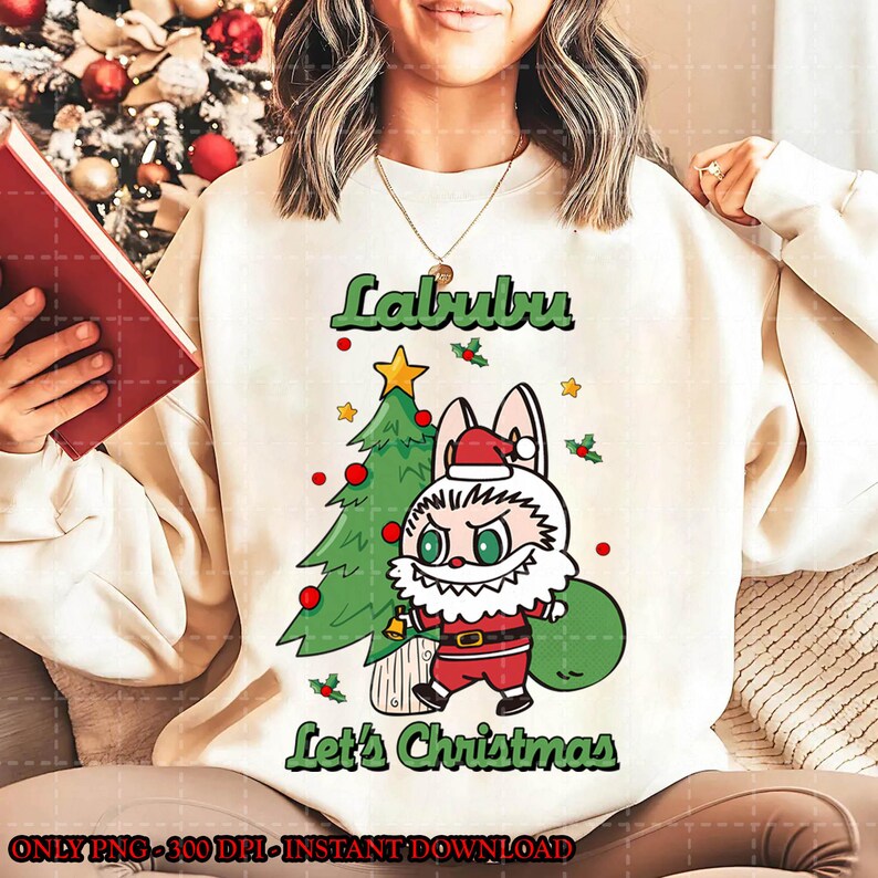 Paquete de árbol de Navidad Labubu Png, Feliz Navidad Png, Labubu Xmas ...